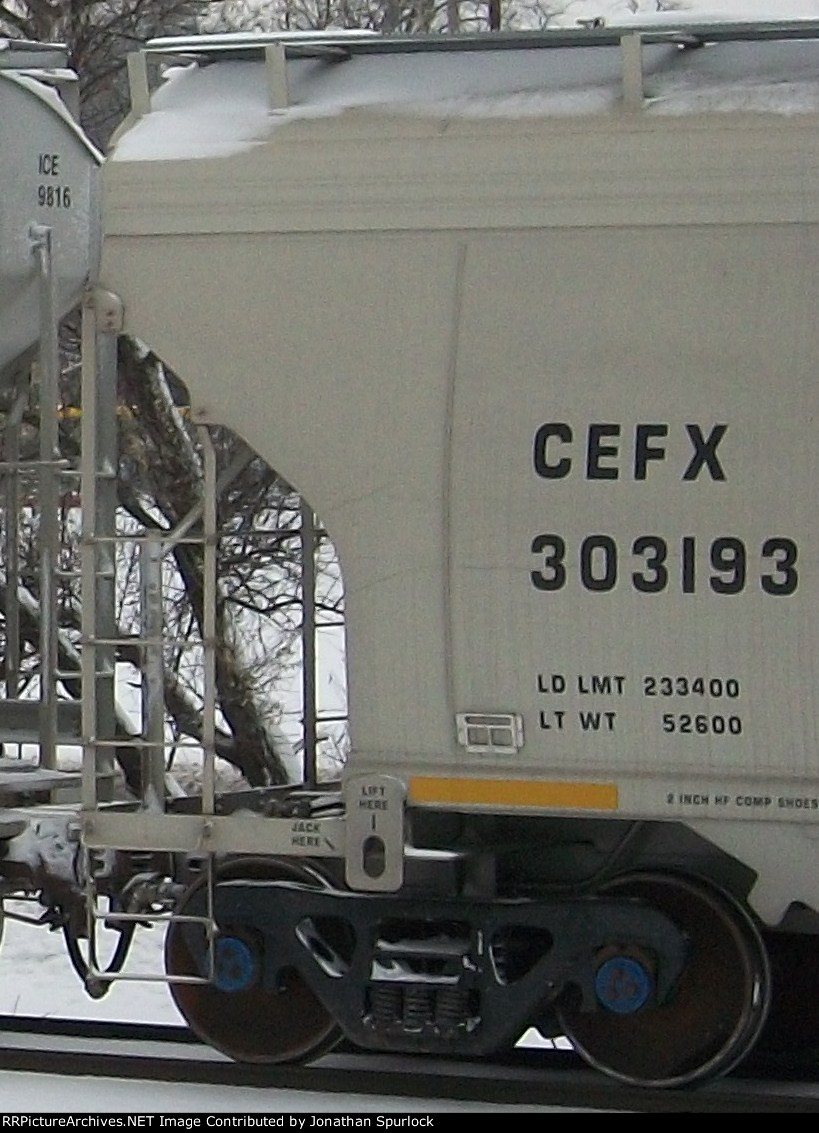 CEFX 303193, lettering close-up view